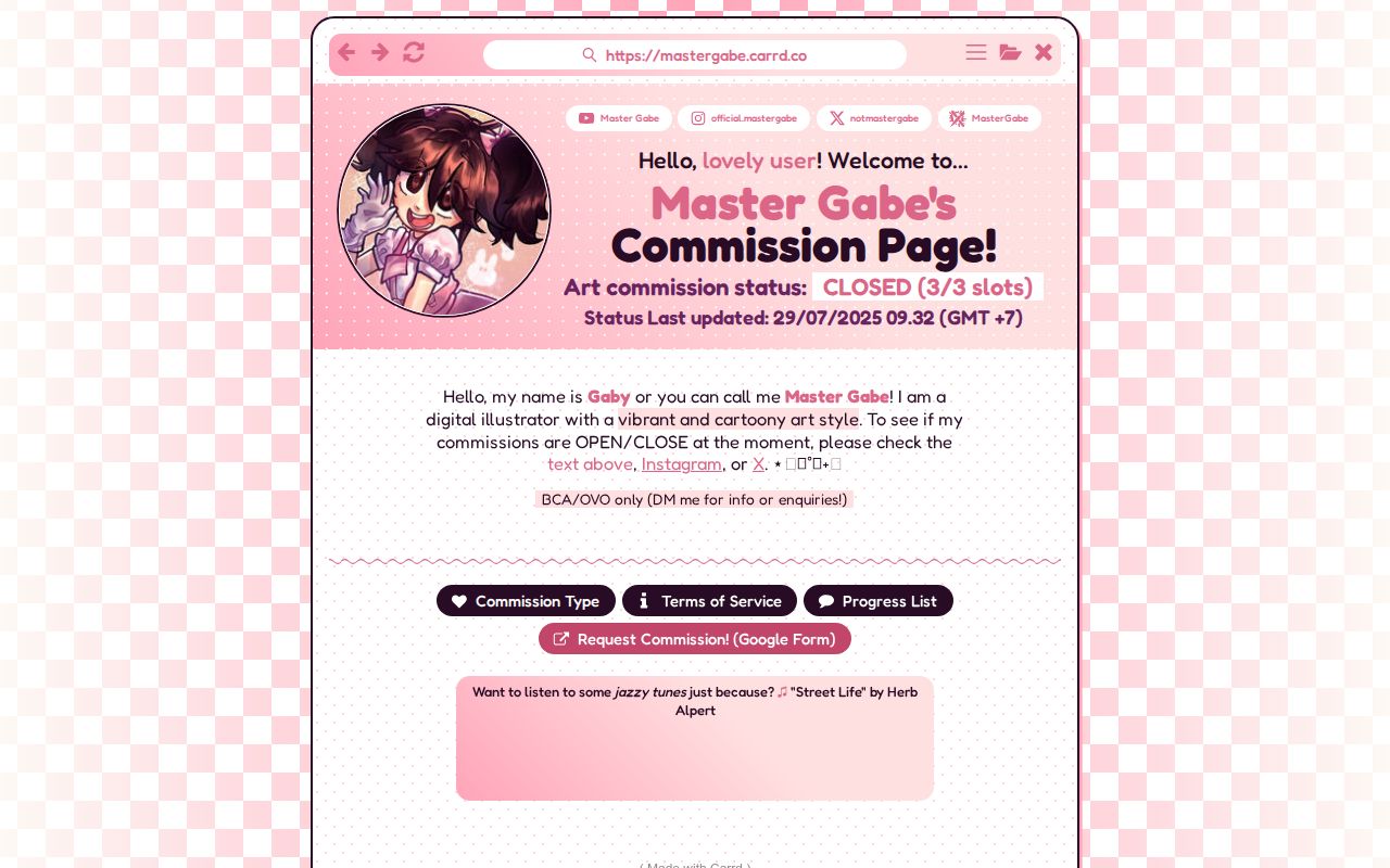 Master Gabe's Art Commission Page
